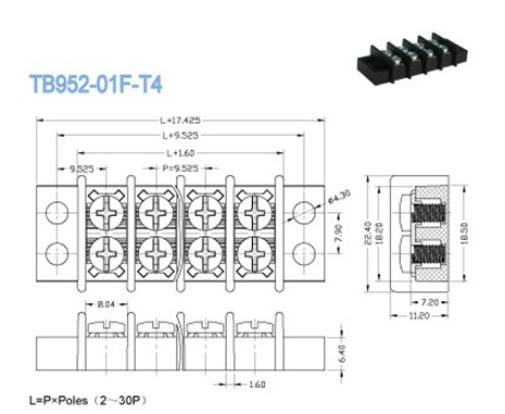 Electrical PCB Barrier Terminal Block High Temperature Double Levels