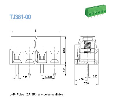 Single Deck PCB Screw Terminal Blocks