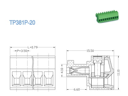 Pitch 3.50mm Female Sockets Plug In Terminal Blocks 300V 8A Single Level