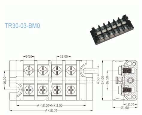 600V Panel Mount Electrical Terminal Block