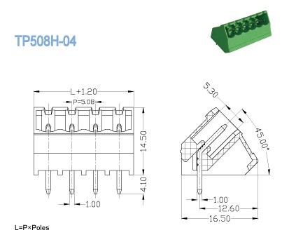 300V 18A Male Plug-in Terminal Blocks / Pitch 5.08mm PCB Terminal Block ...