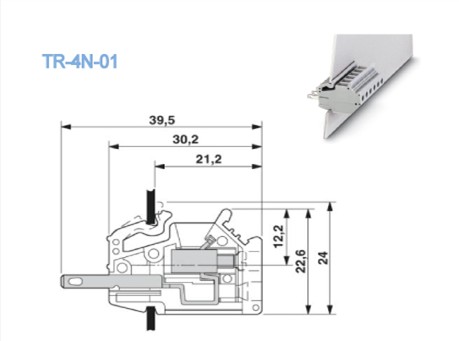 300V 15A Through Panel Terminal Blocks With Vertical Wire Inlet