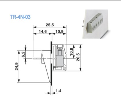 Plastic Through Panel Terminal Blocks / 10.0mm Electrical Wire Terminals