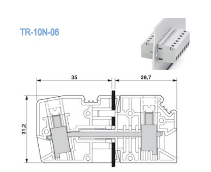 65 Amp Feed Through Panel Terminal Blocks Pitch PCB 10.1mm 24 Pin