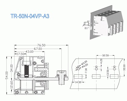Feed Through Panel Terminal Blocks Electrical , Wire Terminals Connectors