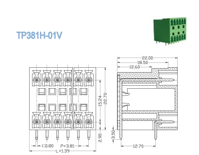 300V Male Pluggable Terminal Block , 3.81mm Pitch Plug In Electrical ...