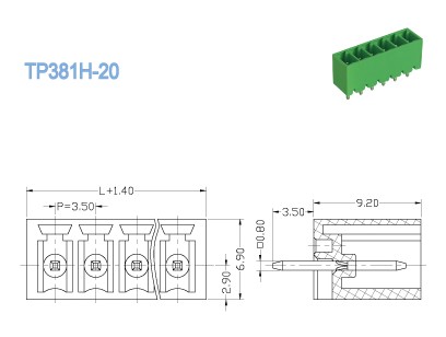 3.50mm Pitch Electrical Terminal Block , 300v 8a Vertical Pluggable ...