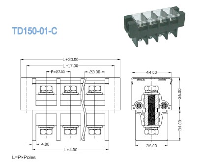 Cable Feed Through Panel Terminal Block Connector Single Deck
