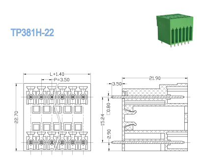 Header, Male Sockets, Pitch 3.50mm, 300V 8A, 2*2P-24*2P, Pluggable ...