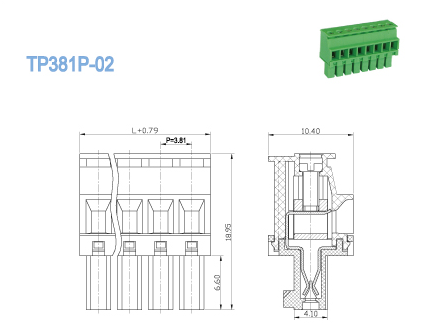Plug Female Sockets Plug - in Terminal Block Pitch 3.81mm 300V 8A 2P - 22P