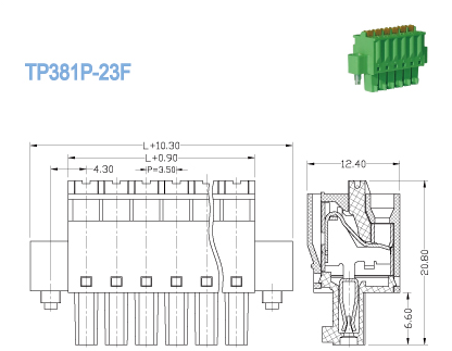 Plug - in Terminal Block Pitch 3.50mm 300V 8A 2P - 20P Plug Female Sockets