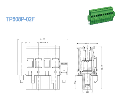 Plug - in Terminal Block Pitch 5.08mm 300V 18A 2P - 22P Pluggable ...