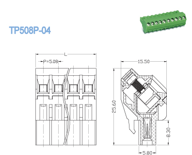 Pitch 5.08mm Plug - in Terminal Block 300V 18A Plug Female 2P - 22P ...