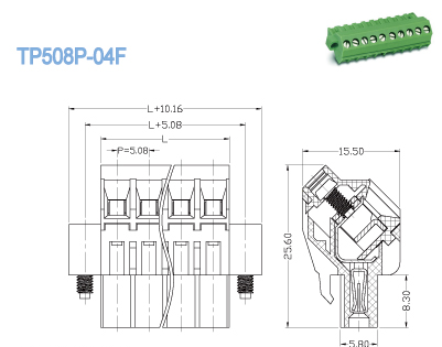 Plug Female Plug - in Terminal Block Pitch 5.08mm 300V 18A 2P - 20P ...