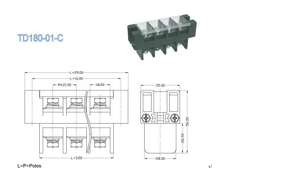 Through Panel Terminal Connectors / panel mount terminal blocks