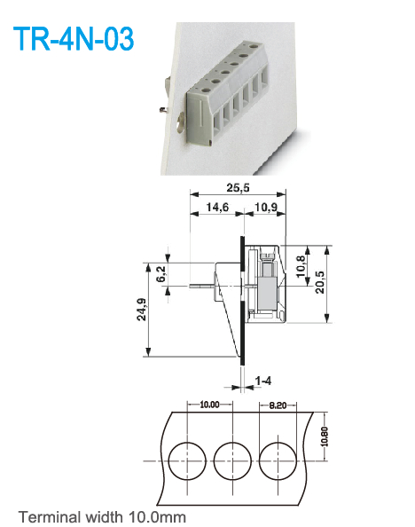 Plastic Through Panel Din Rail Terminal Blocks With Electrical Wire ...