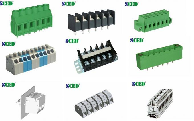Double Row Screw Panel Mount Terminal Block PCB Terminal Connector With ...