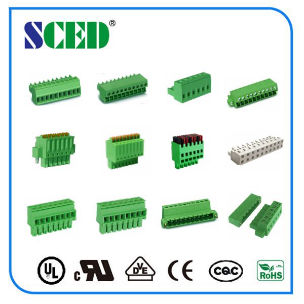 Female Type PCB Plug In Terminal Block 3.81mm 5.08mm Pluggable Green ...