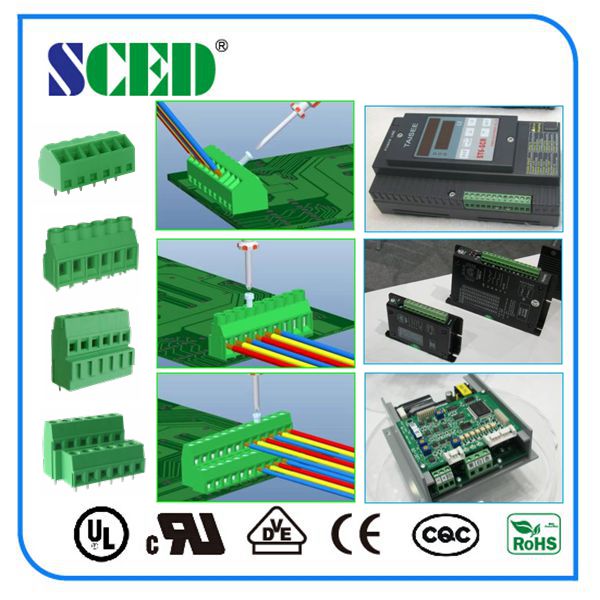 Double Levels Spring Cage Clamp PCB Terminal Block 300V PA66 Stackable ...