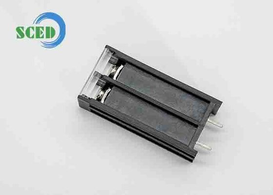10.00mm Barrier Type Terminal Block 20A 300V Plastic Black 2 Poles