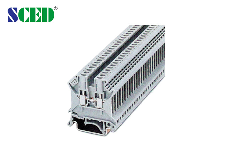 Elevator Single Deck Din Rail Terminal Blocks Width 5.2mm 600V 20A