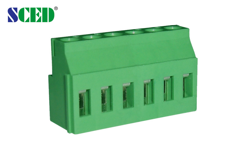 PCB Green Terminal Block 5.08mm Spacing Center 300V 10A PA66 Brass
