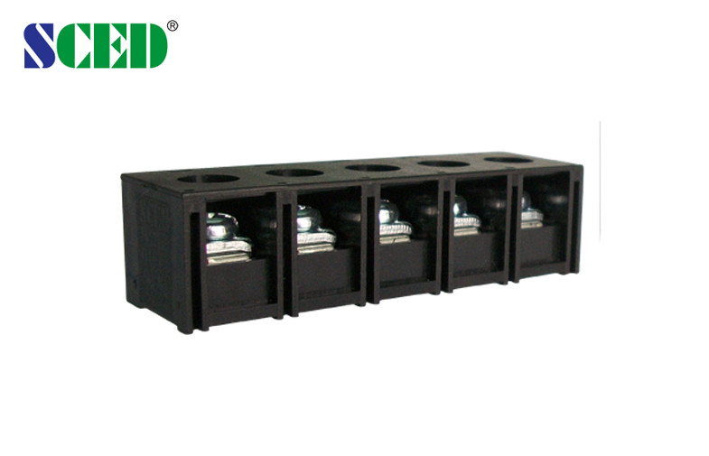 Black 40A Barrier Terminal Block for Power with Cover 2-18 Poles / M4 ...