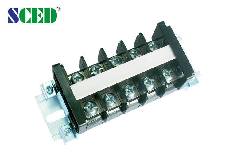 600V 60A Rail Mounted Terminal Block , 14.00mm Electrical Terminal ...