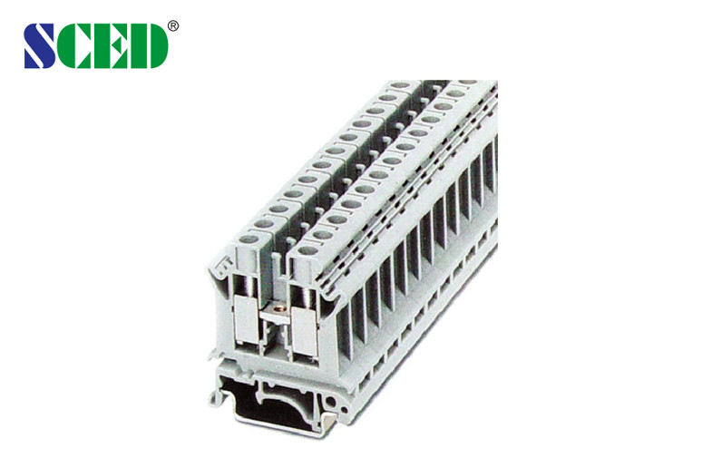 10.2mm Rail-Mounted Terminal Blocks , AWG 24 - 6 600V 65A Barrier ...