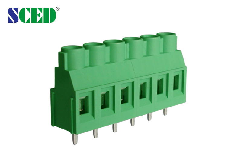 9.52mm Right Angle PCB Terminal Block , 30A Electrical Wiring Terminal ...