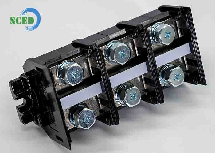 300A Rail Termianl Block 47.0mm 600V Black PC Material Screw Mount ...