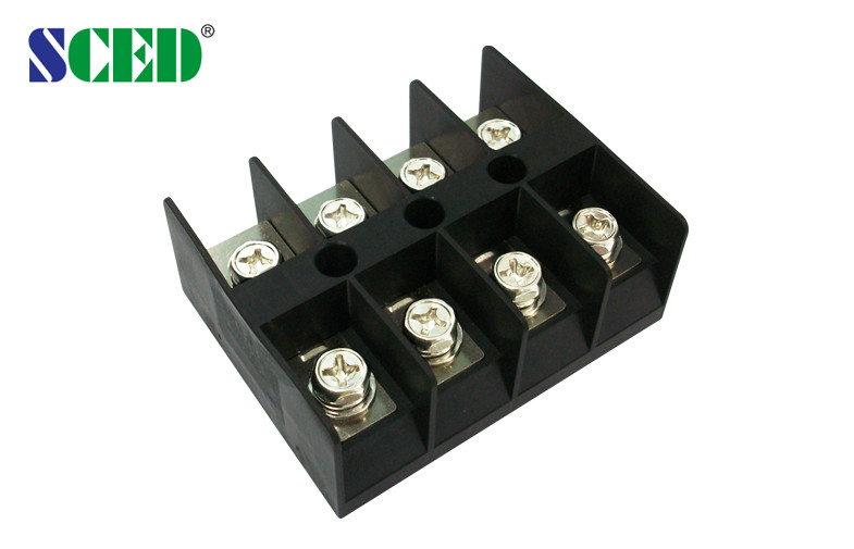 20.00mm High Current Terminal Block Connector 600V 100A 4 Way PC Black ...